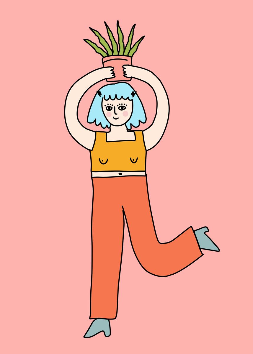 'garden girl' Poster, picture, metal print, paint by Mshel Tyan | Displate