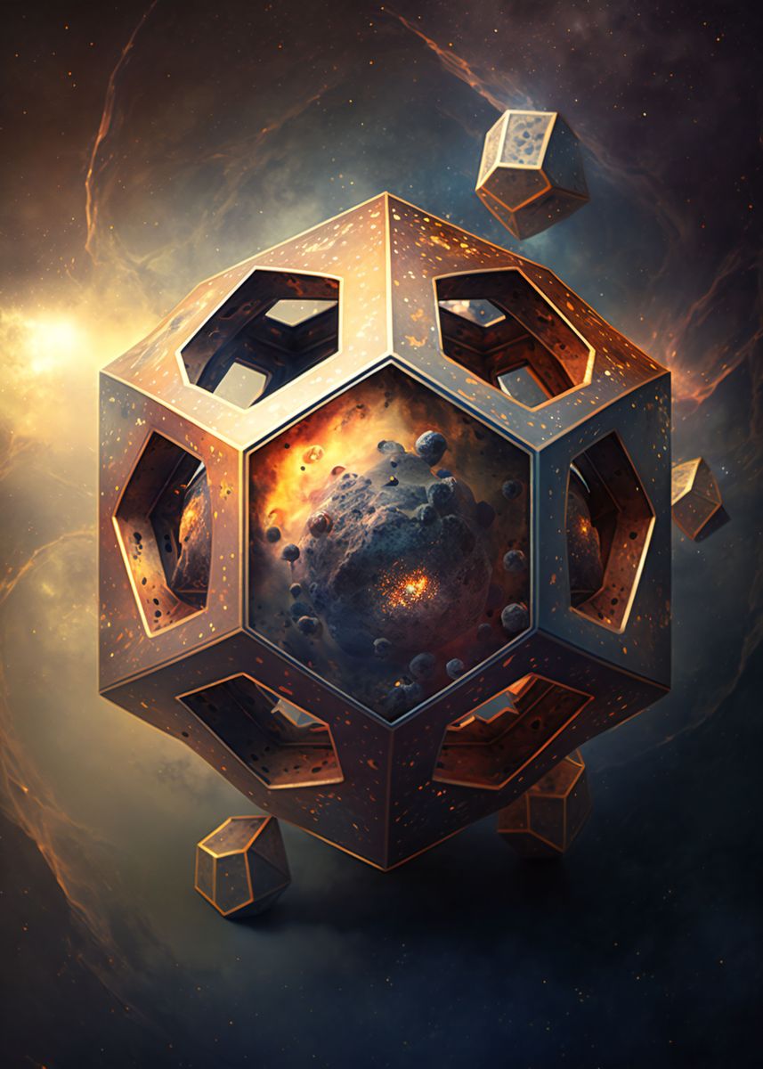 'Space dodecahedron' Poster, picture, metal print, paint by Powerful ...