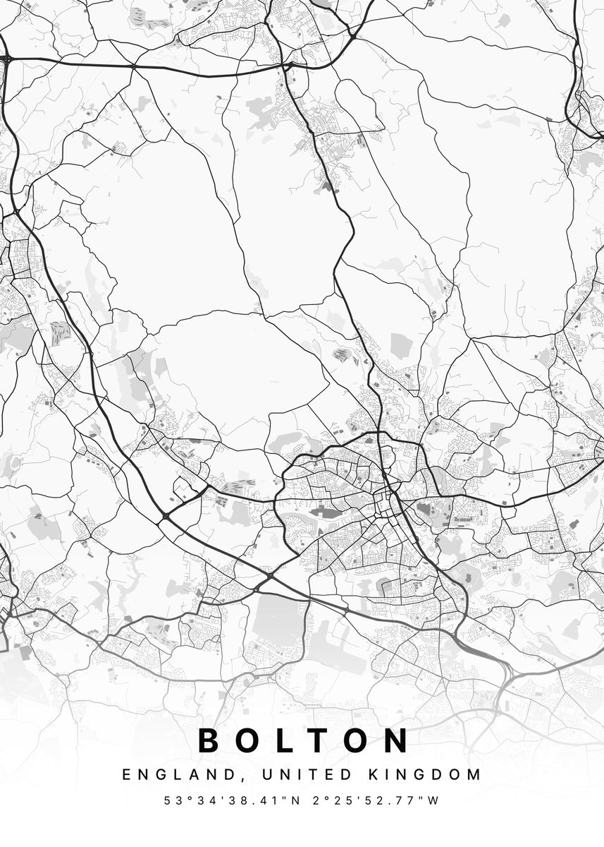 'Bolton England' Poster, picture, metal print, paint by Kemi | Displate