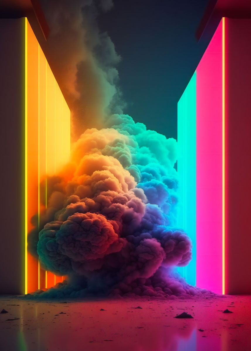 'Vibrant Visions' Poster, picture, metal print, paint by Sparkls | Displate