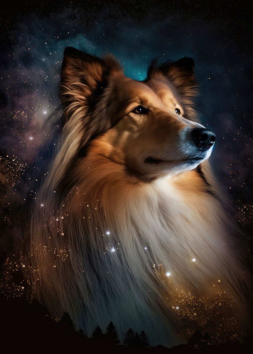 'Rough Collie Style 5' Poster, picture, metal print, paint by murtzart ...
