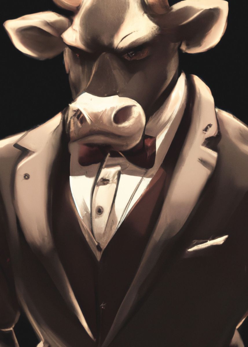 'Mafia Cow' Poster by PosterSuite | Displate