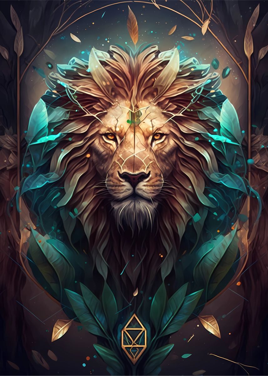 'Lion Mythic creatures' Poster, picture, metal print, paint by Lalia ...