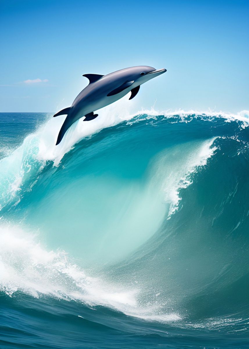 'Dolphin Fish in the Sea' Poster, picture, metal print, paint by Max ...
