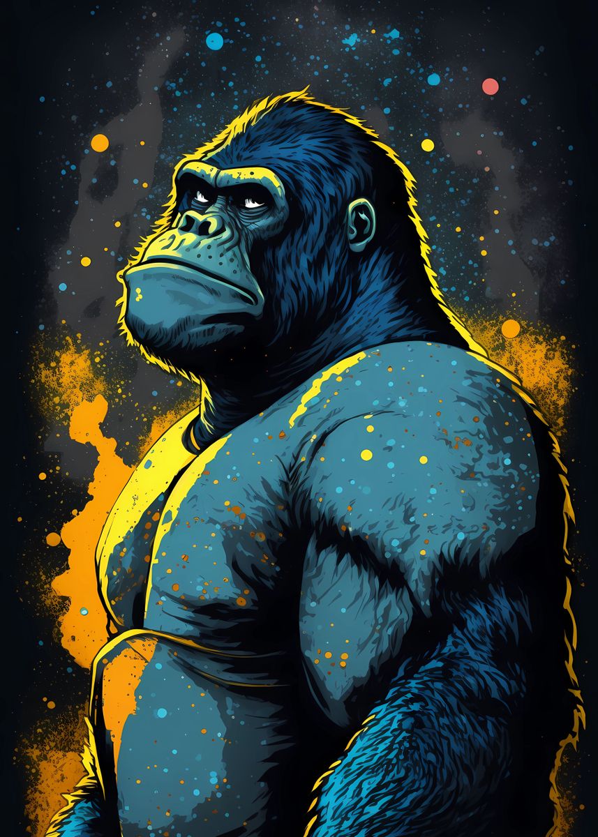 'Gorilla Visionary' Poster, picture, metal print, paint by Leah Decor ...