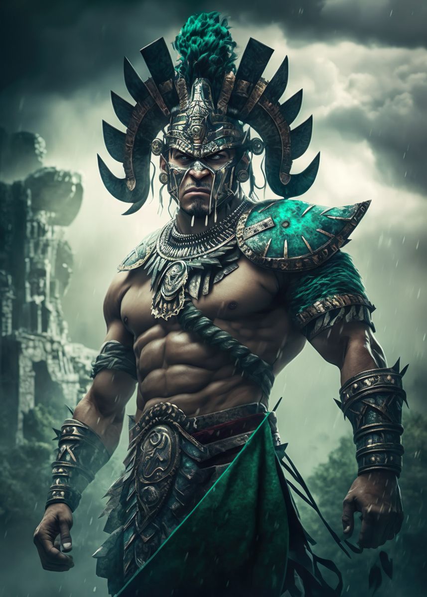 'The Mayan Prince' Poster, picture, metal print, paint by Ilyrin | Displate