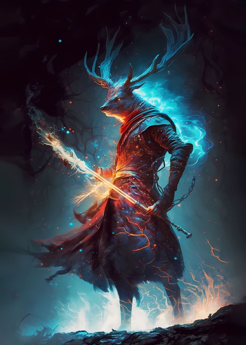 'Deer Storybook' Poster, picture, metal print, paint by Bobby Home | Displate