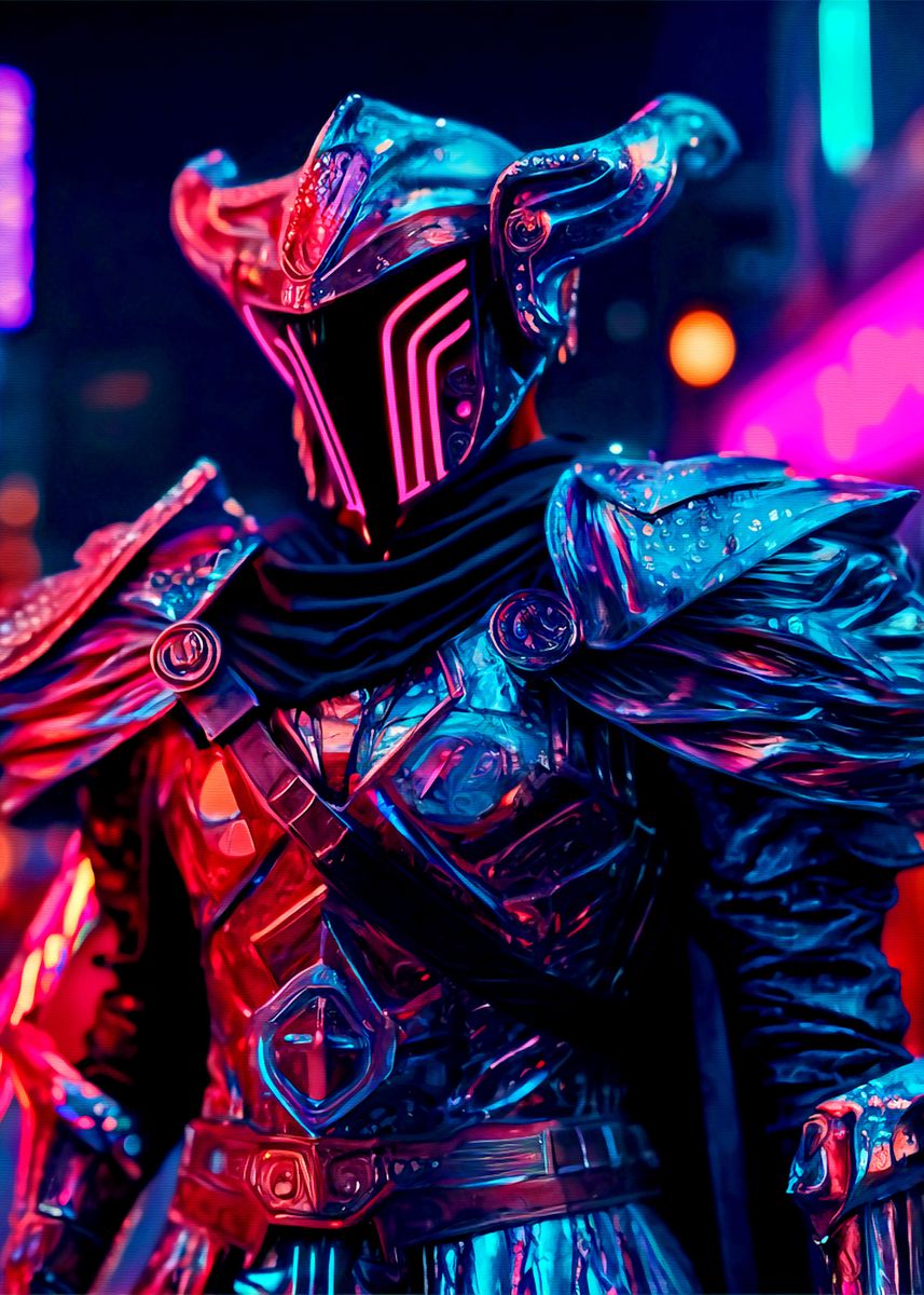 'Cyberpunk Knight' Poster, picture, metal print, paint by Hita Ando ...