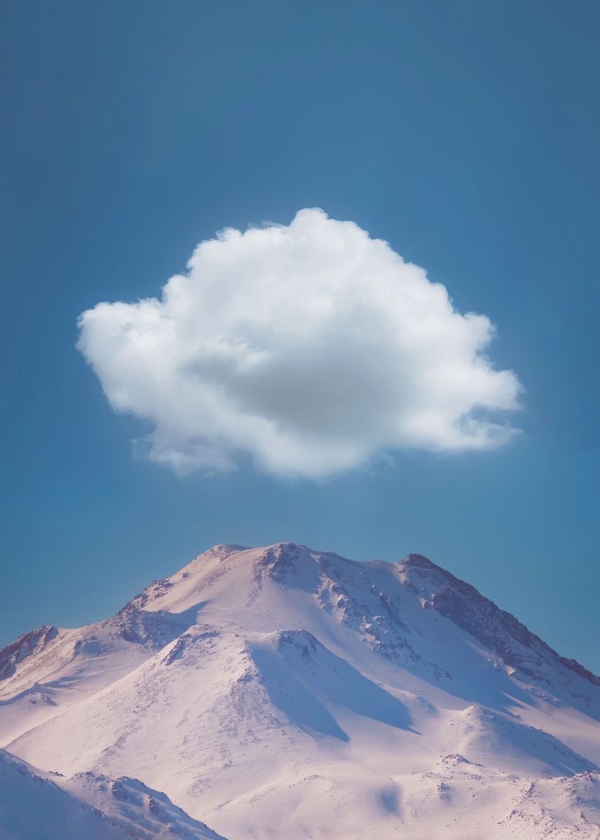 'SNOW MOUNTAIN ' Poster, picture, metal print, paint by LuckStory ...