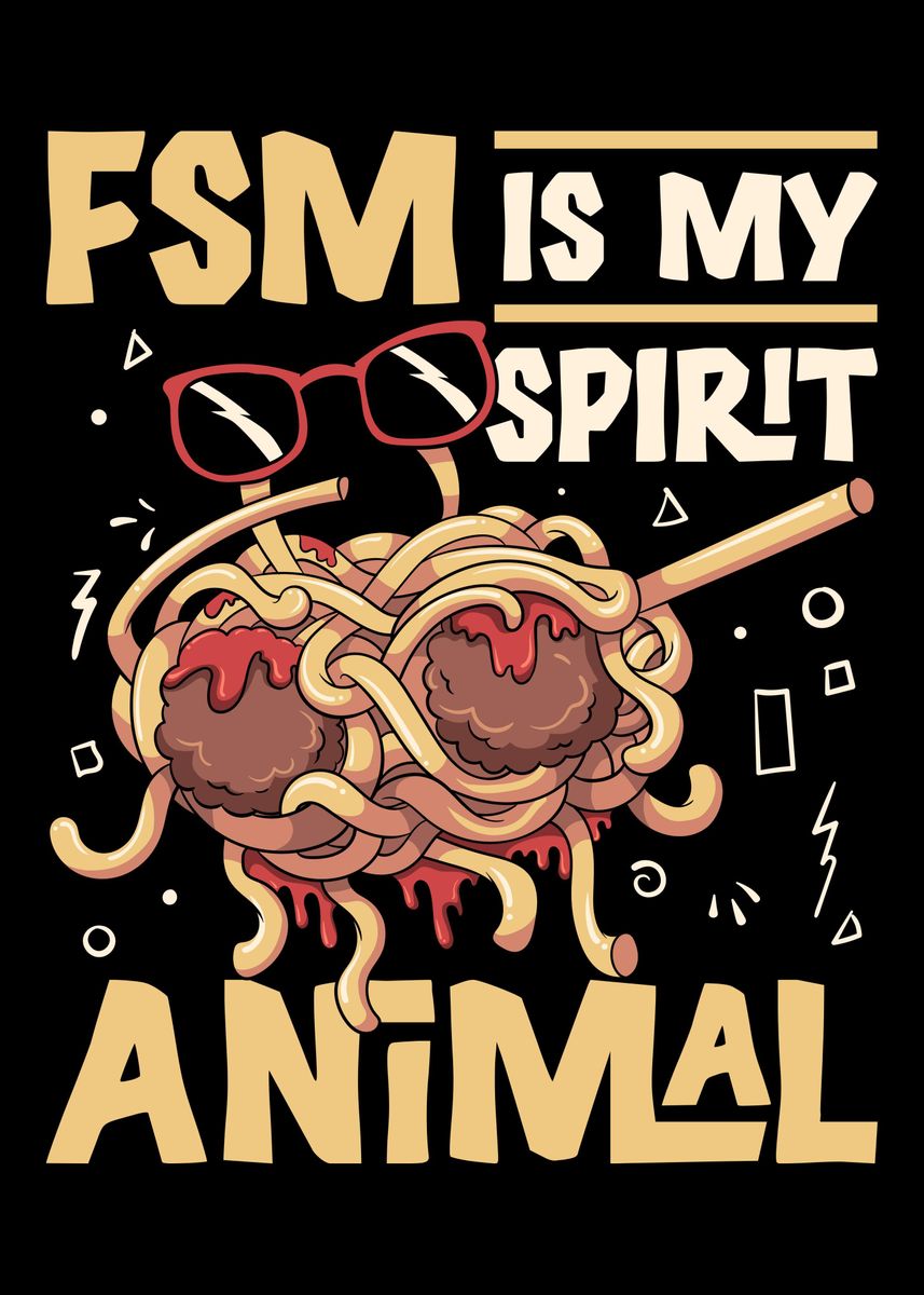 'Flying Spaghetti Monster' Poster, picture, metal print, paint by ...