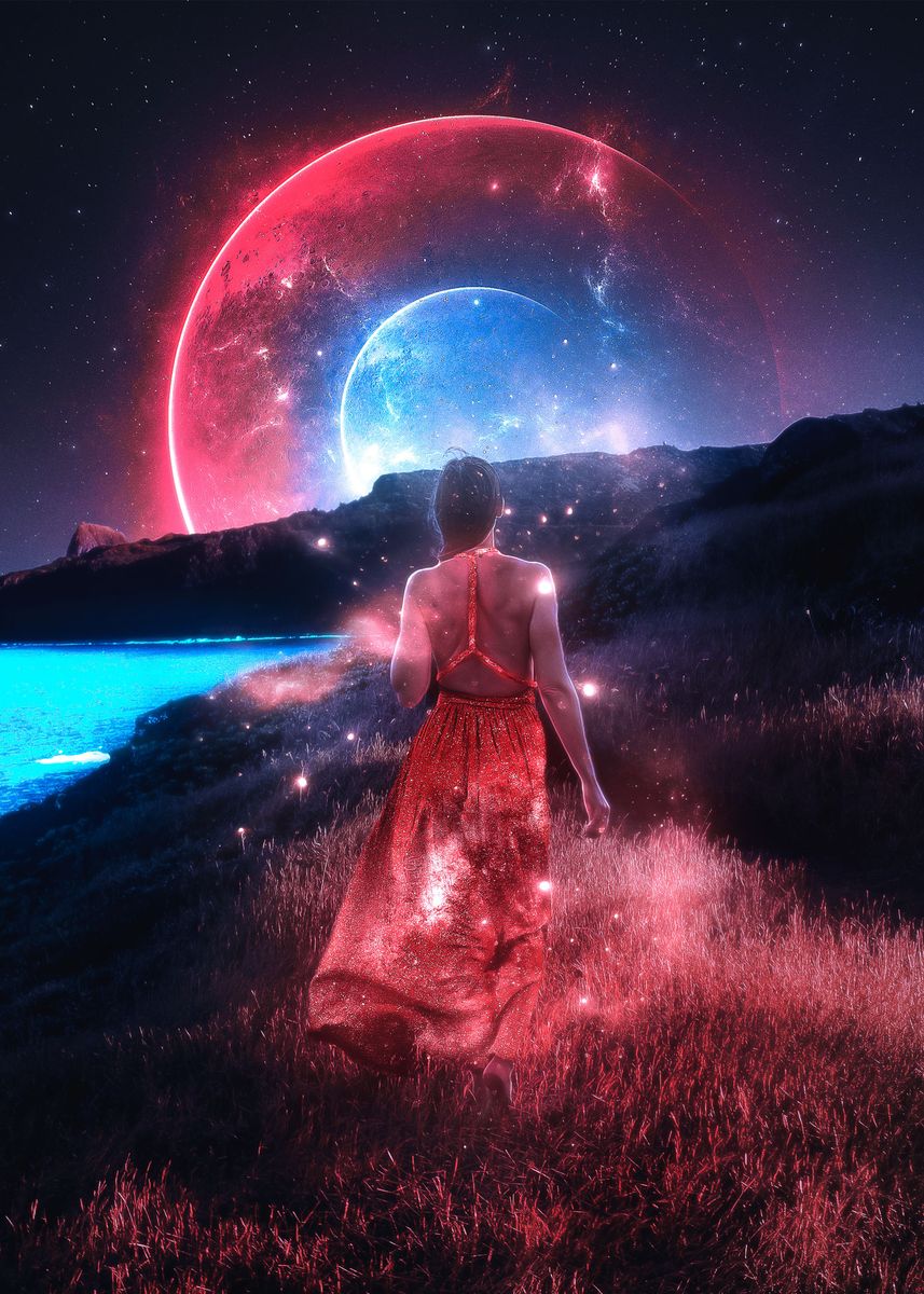 'Queen of galaxies' Poster, picture, metal print, paint by MatiF | Displate