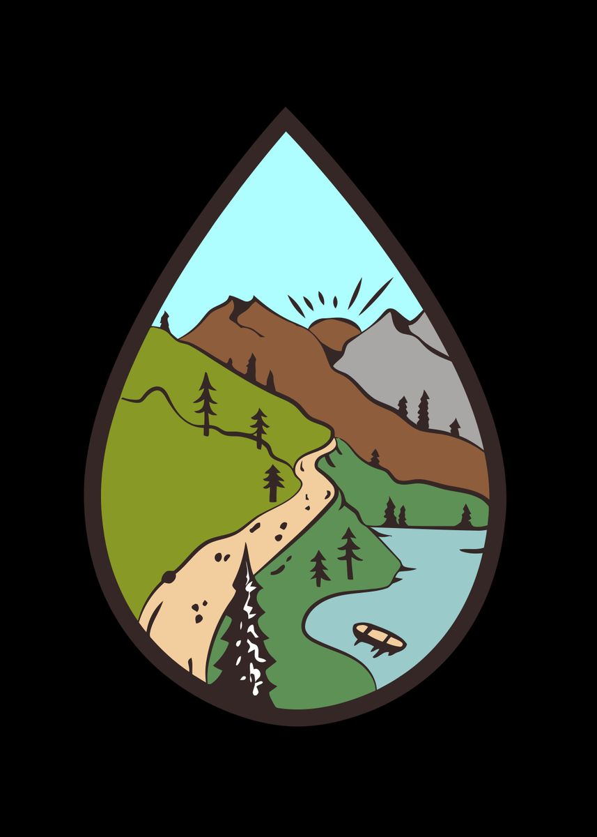 'PAINT RIVER' Poster by Lugu Poerawidjaja | Displate