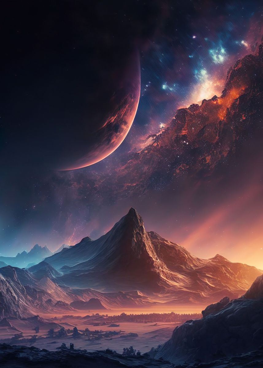 'Cosmic Peak' Poster, picture, metal print, paint by GLITCHED ART ...