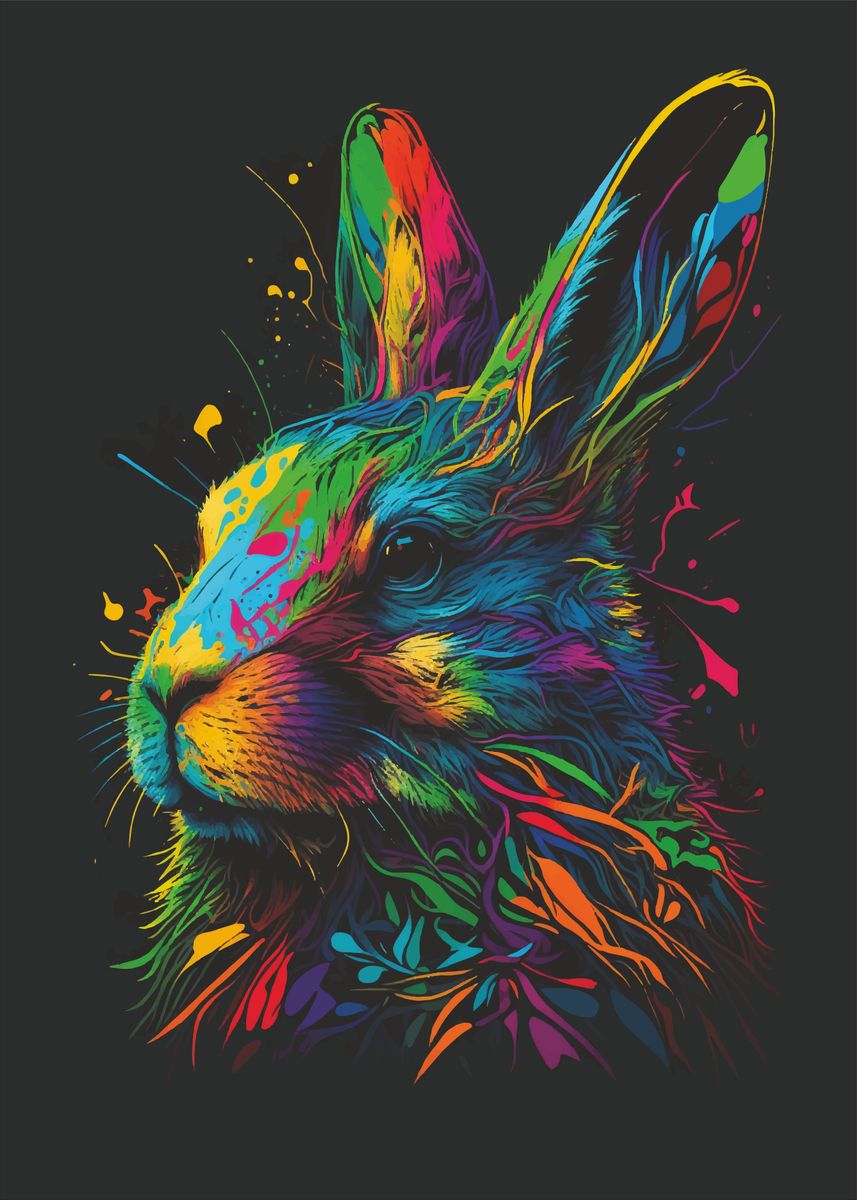'Meet my Rabbit' Poster, picture, metal print, paint by Mootee Space ...