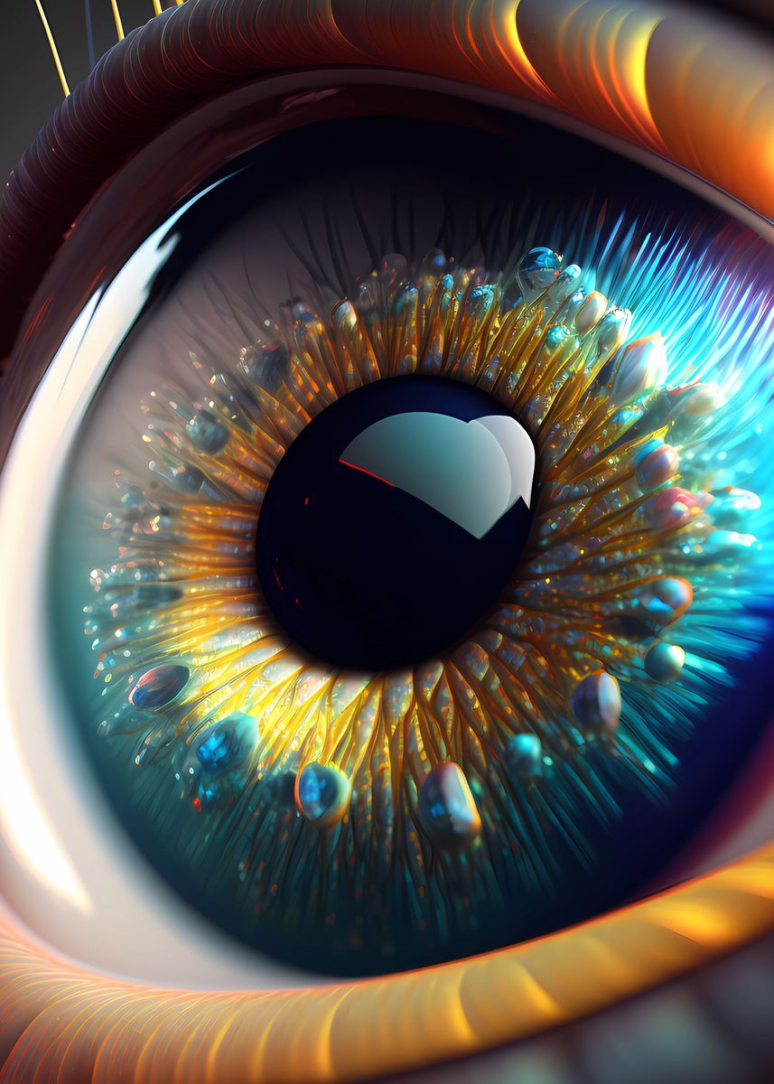 'Close up eye illustration' Poster, picture, metal print, paint by ...