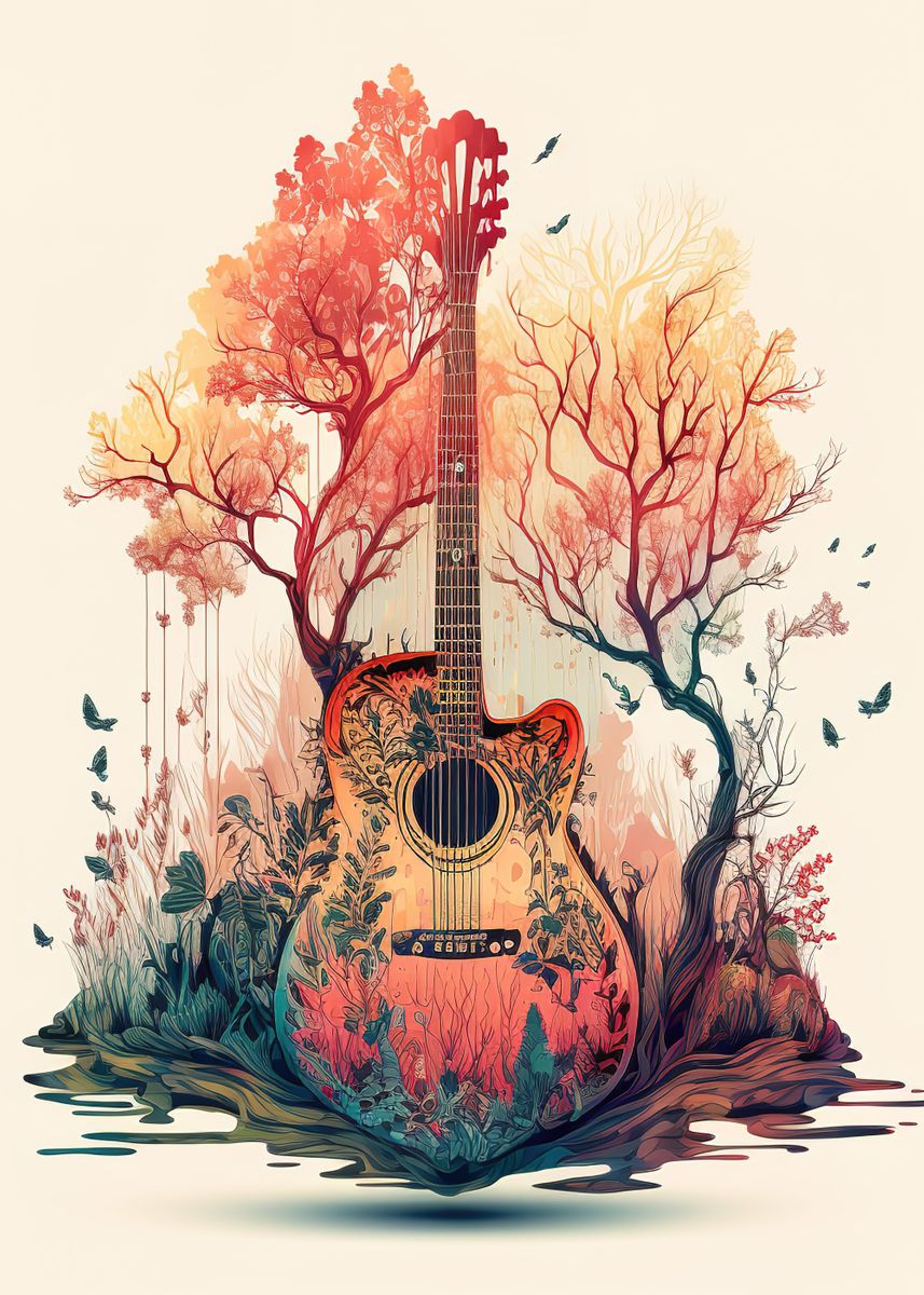 'Guitar Music' Poster, picture, metal print, paint by Zachariah Stacey ...