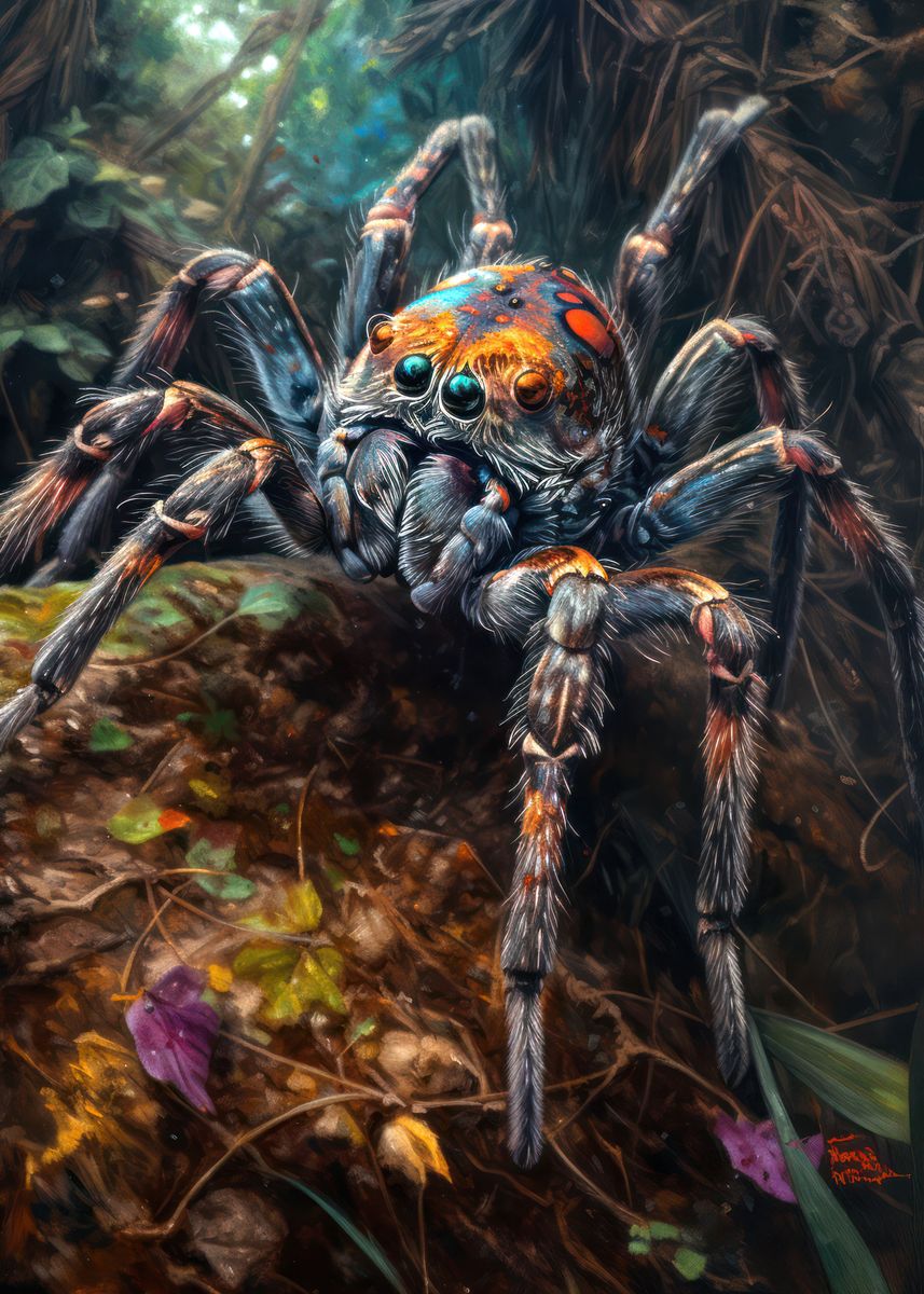 'The Adaptive Spider' Poster, picture, metal print, paint by Kingdom of ...