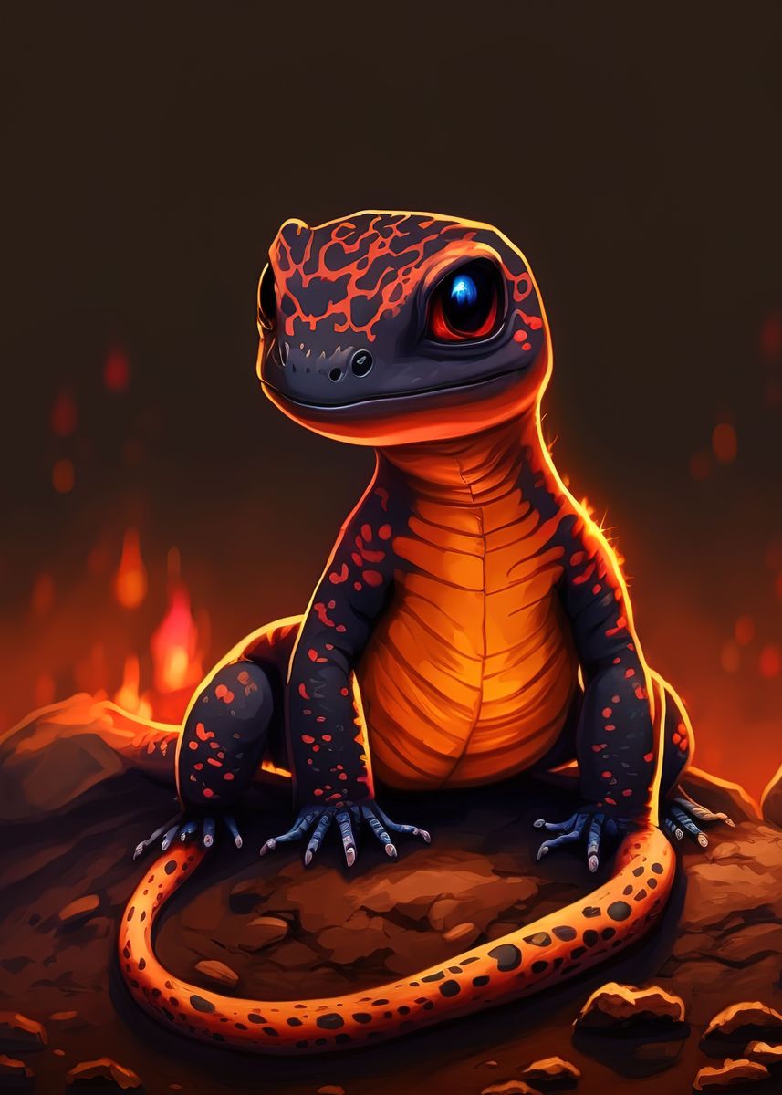 'Gecko Animal' Poster, picture, metal print, paint by Coral Blackwell ...