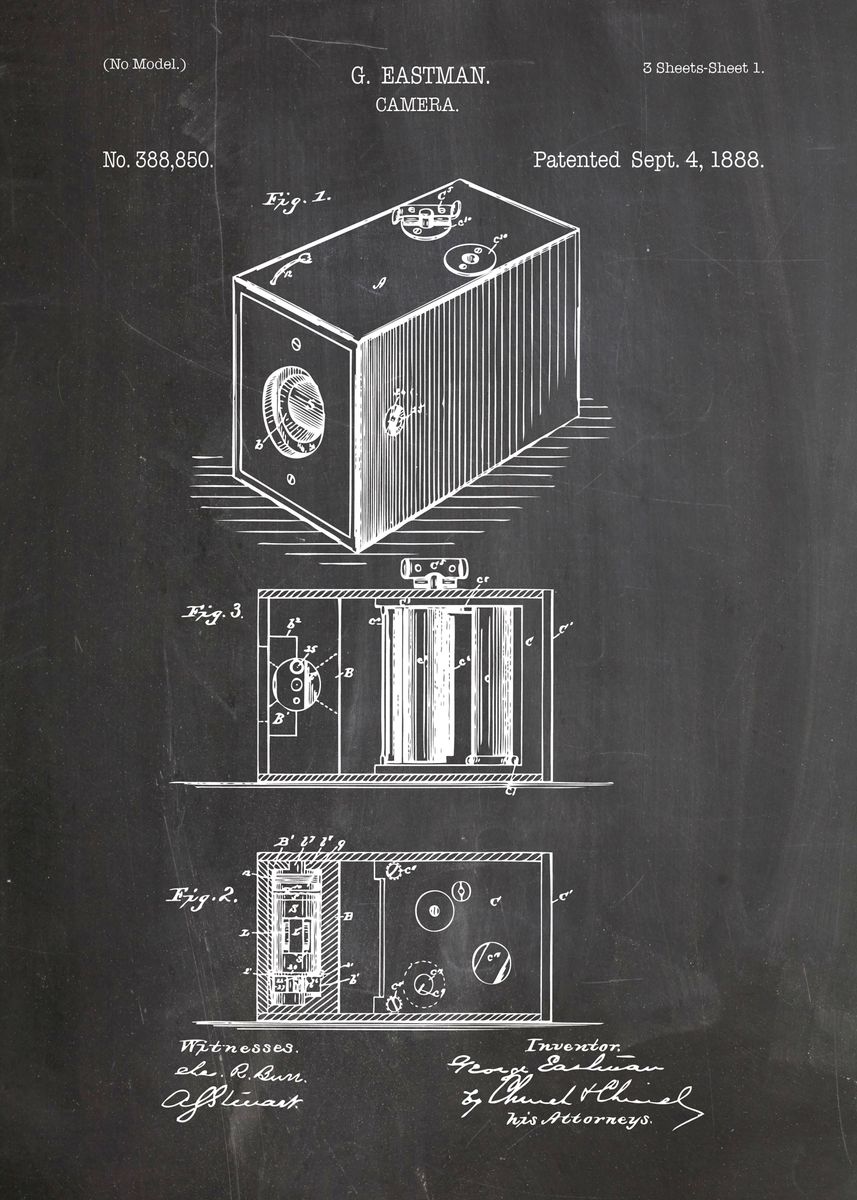 'Camera patent 1888' Poster by Designersen | Displate