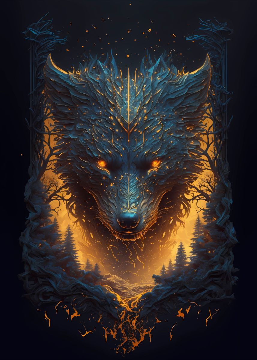'Wolf Legend' Poster, picture, metal print, paint by Callum Creative ...