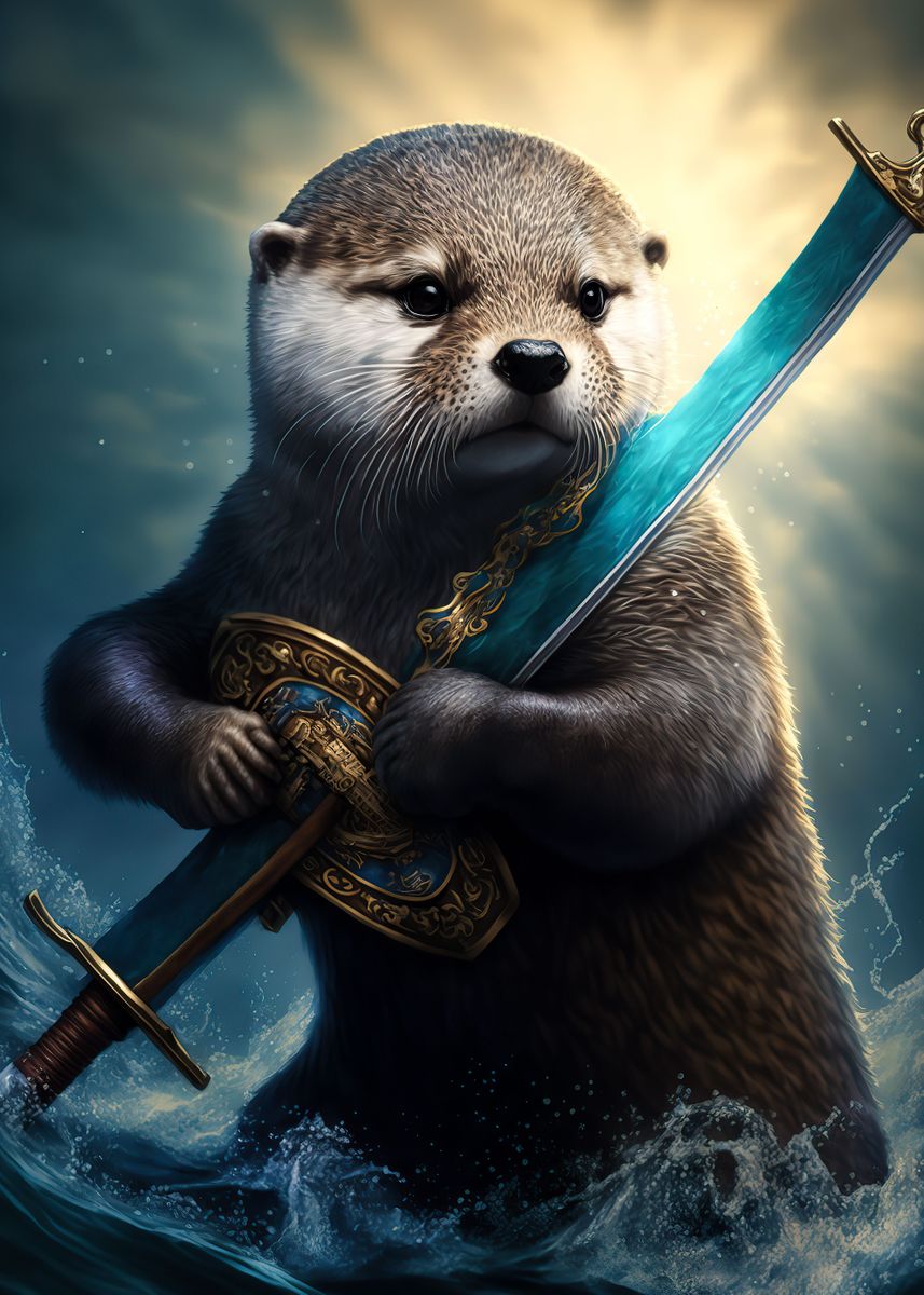 'Pirate otter' Poster, picture, metal print, paint by Anime Poster ...
