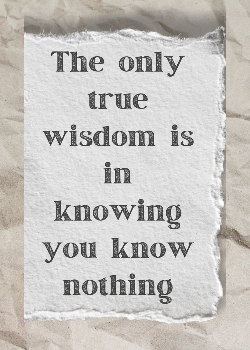 'The only true wisdom ' Poster, picture, metal print, paint by AKAI AS ...