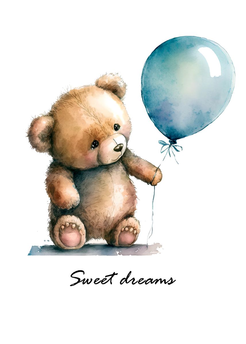 'Cute teddy bear' Poster, picture, metal print, paint by Juliana RW ...