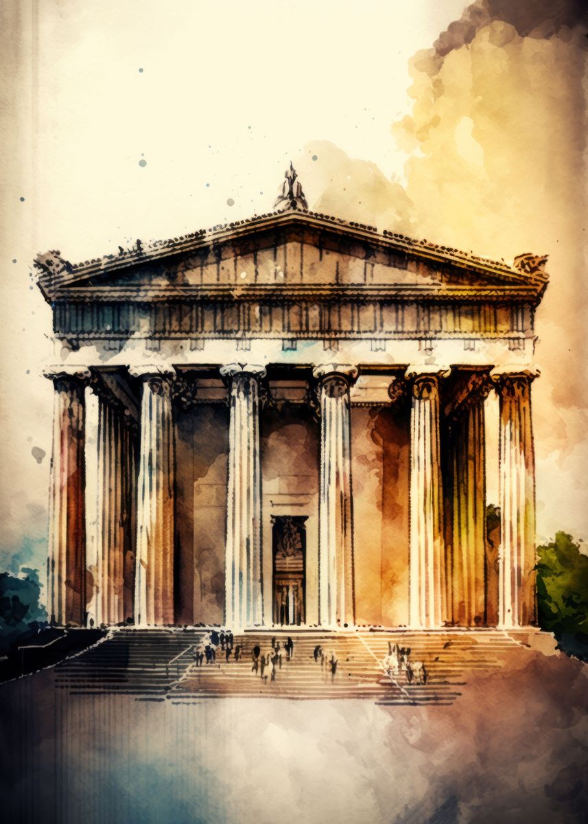 'The Parthenon Nashville' Poster, picture, metal print, paint by Usama ...