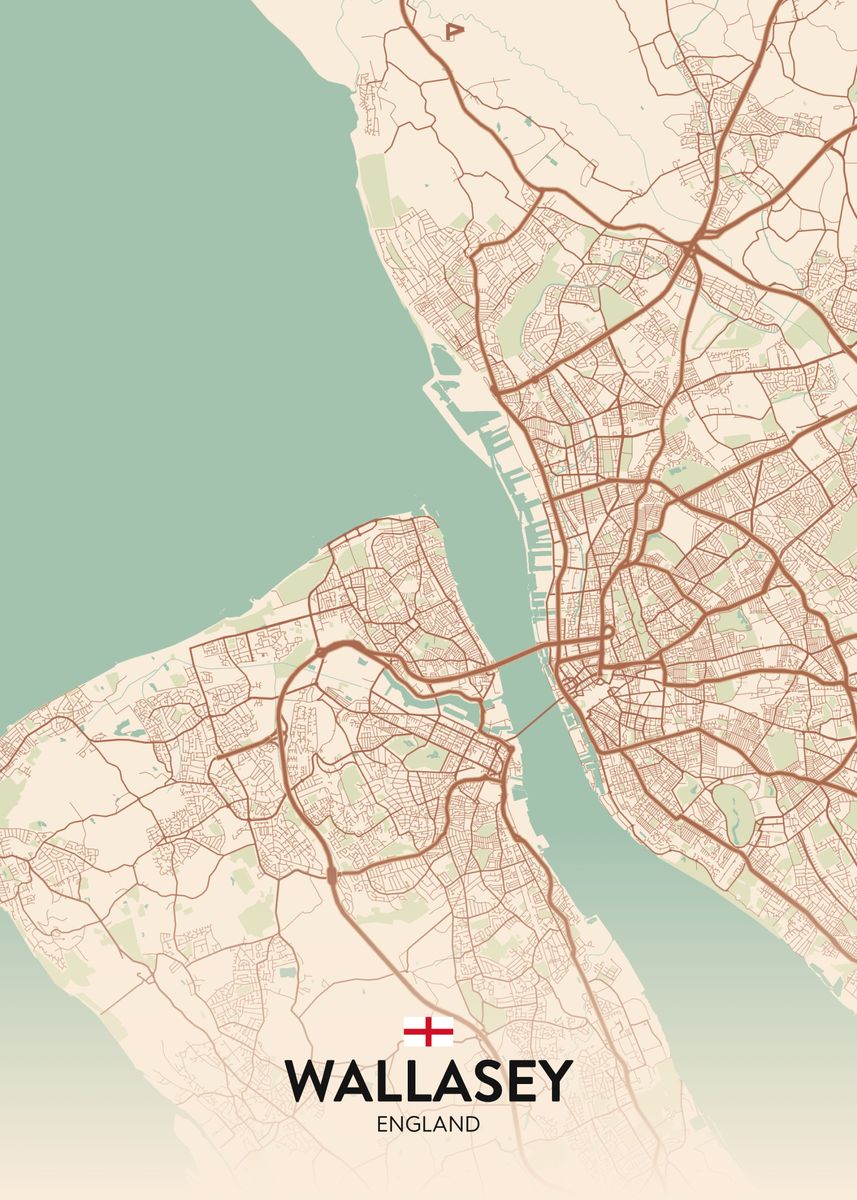 'Wallasey UK' Poster, picture, metal print, paint by IMR Designs | Displate