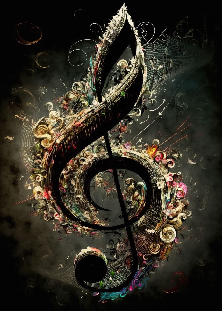 'Note music' Poster, picture, metal print, paint by Childs Space | Displate