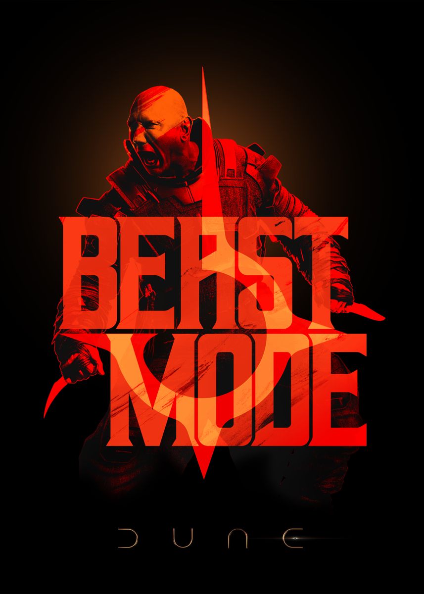 'Beast Mode' Poster, picture, metal print, paint by Dune | Displate