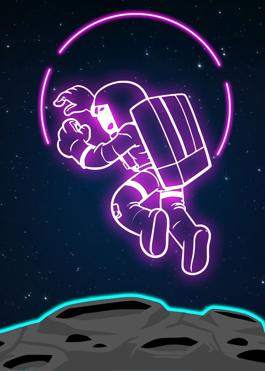 'Astronaut Neon Space' Poster, picture, metal print, paint by Neon Art ...