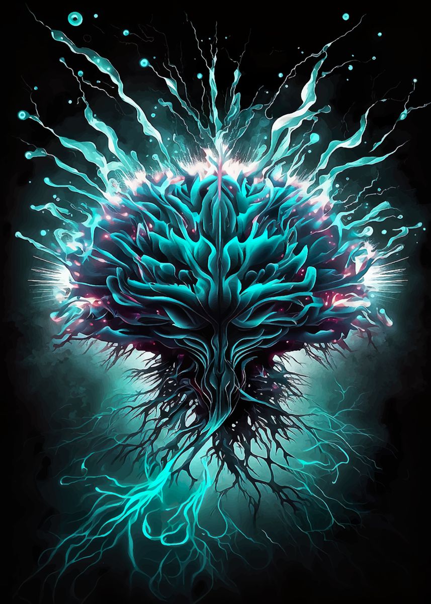 'Explosion of Neurons' Poster, picture, metal print, paint by ...