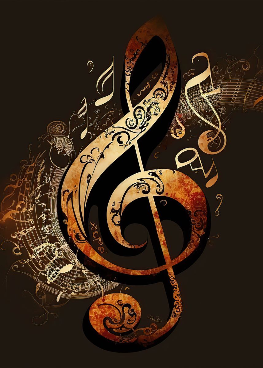 'Note music' Poster, picture, metal print, paint by Childs Space | Displate