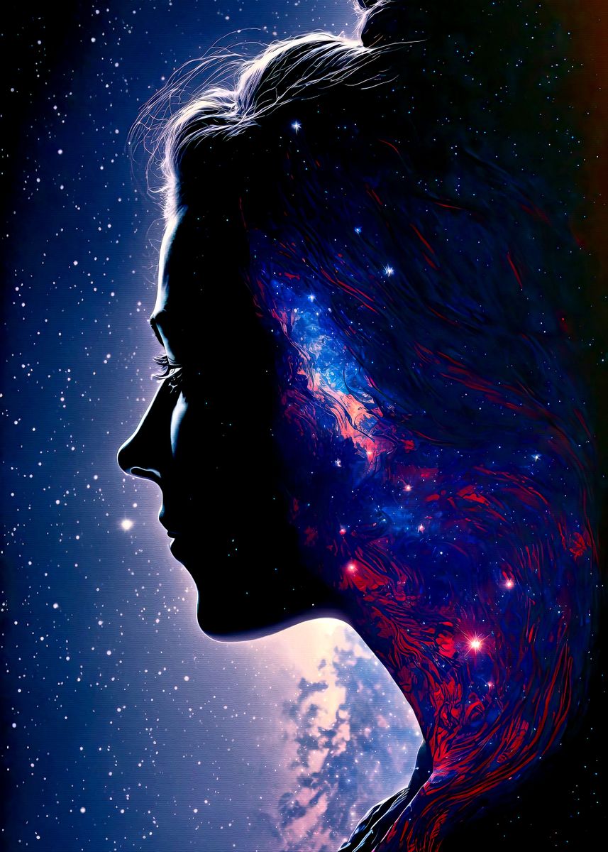 'Fantasy Face' Poster, picture, metal print, paint by culinal dual ...