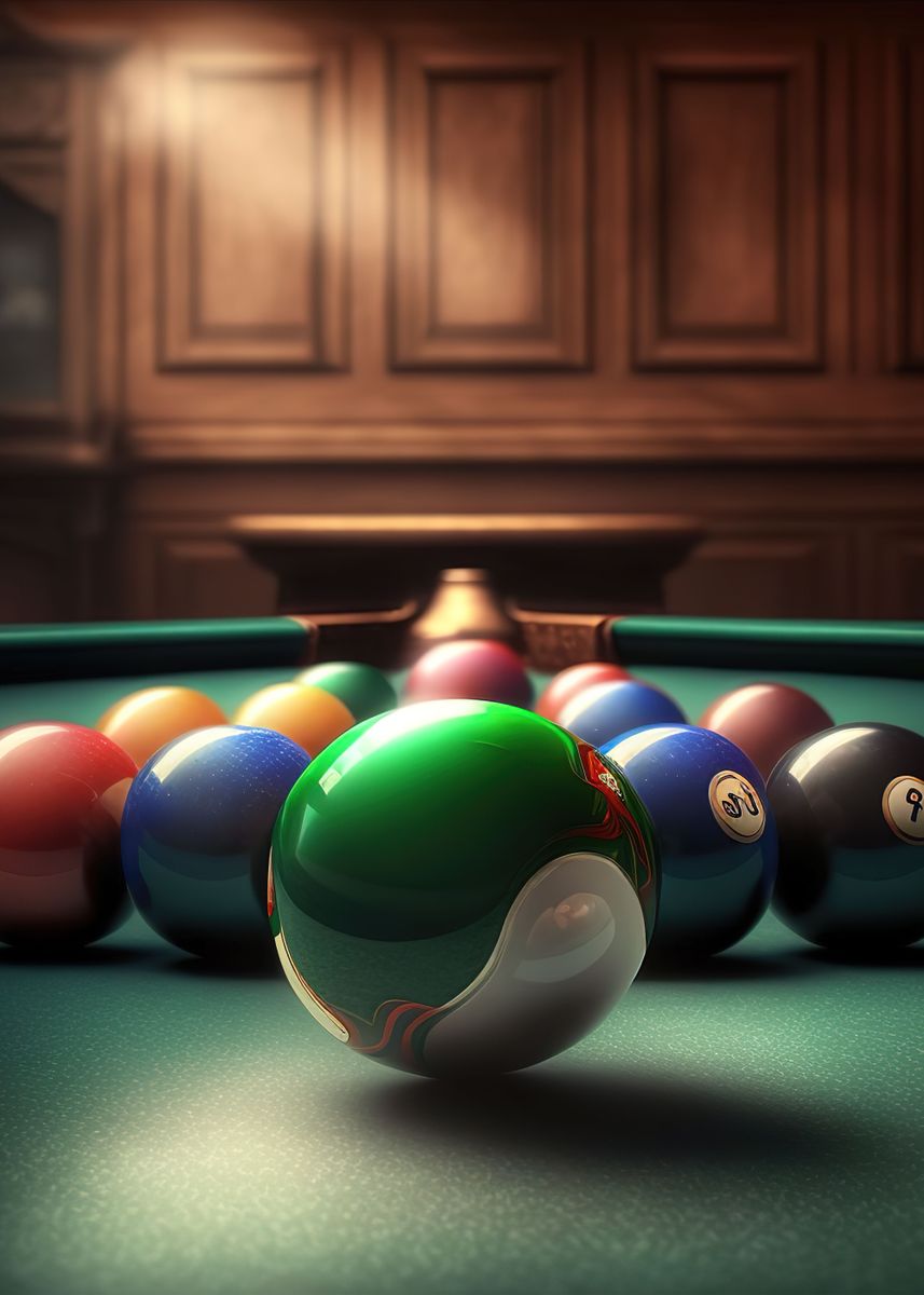 'Billiards balls ' Poster, picture, metal print, paint by Anime Manga ...