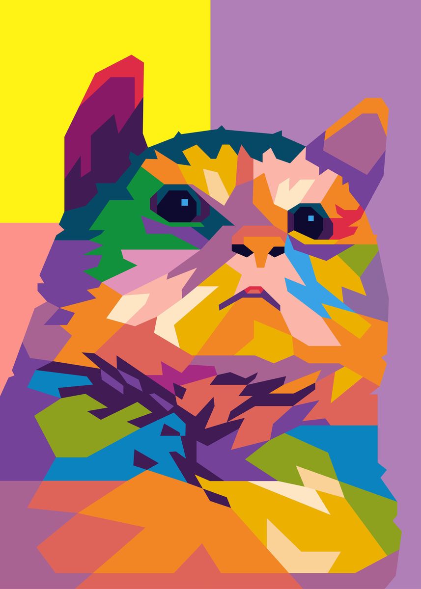 'Pathetic Cat Meme' Poster, picture, metal print, paint by Muifatin ...