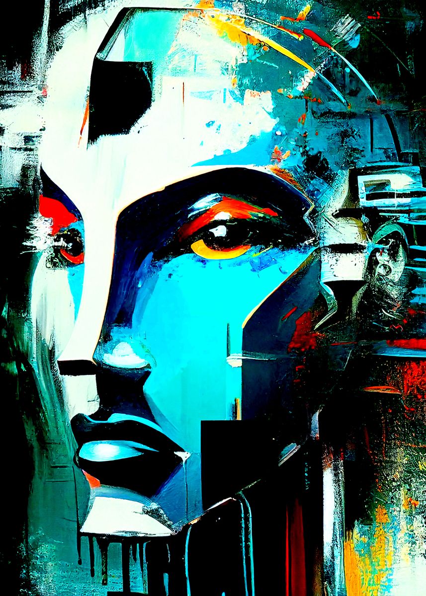 'Abstract Face' Poster, picture, metal print, paint by dnland thane ...