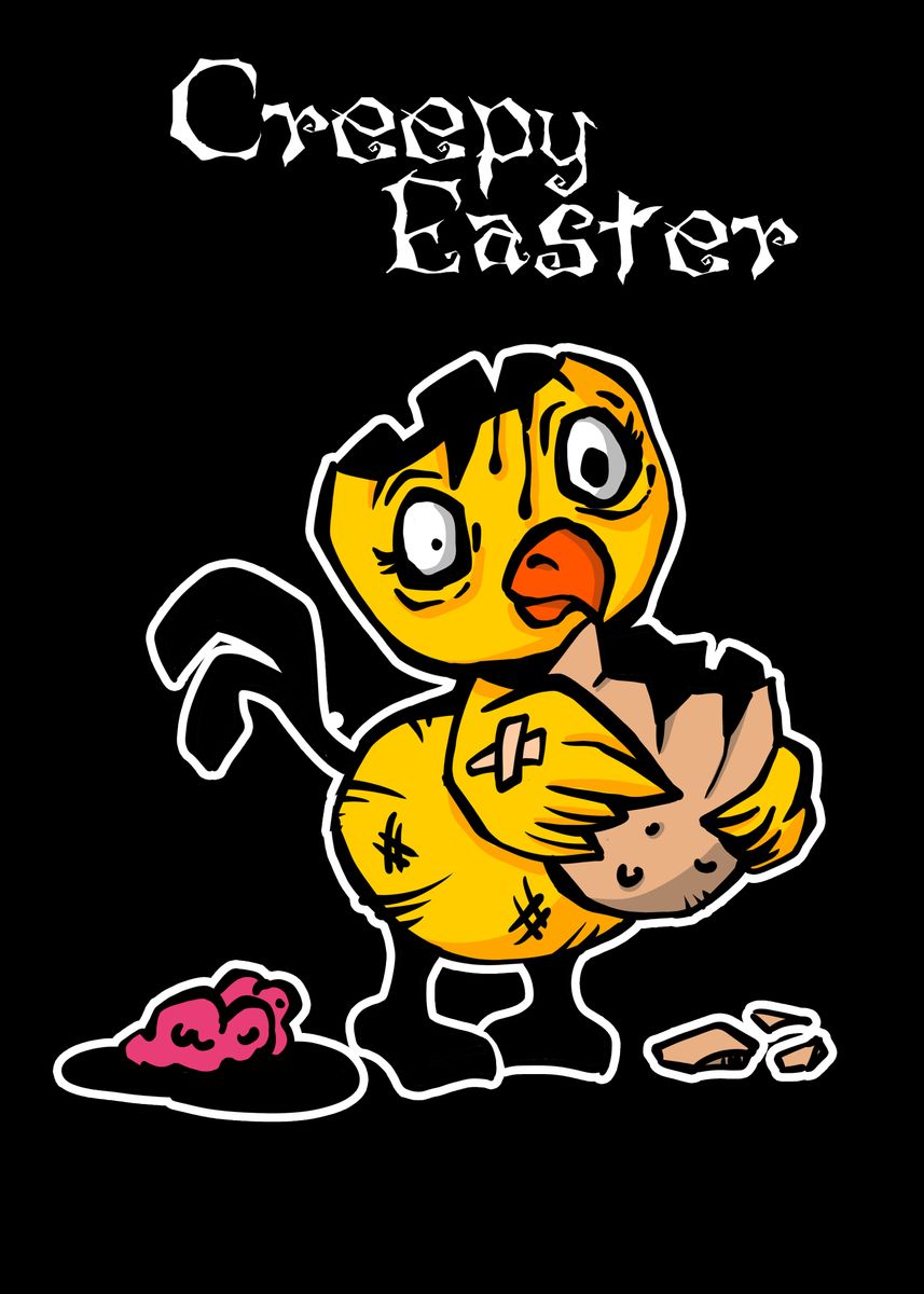 'Easter broken chick' Poster, picture, metal print, paint by LouteCrea ...