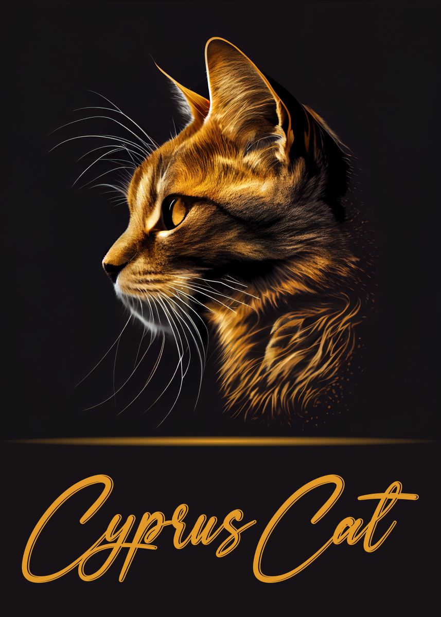 'Cyprus Cat Portrait' Poster, picture, metal print, paint by Artistic ...