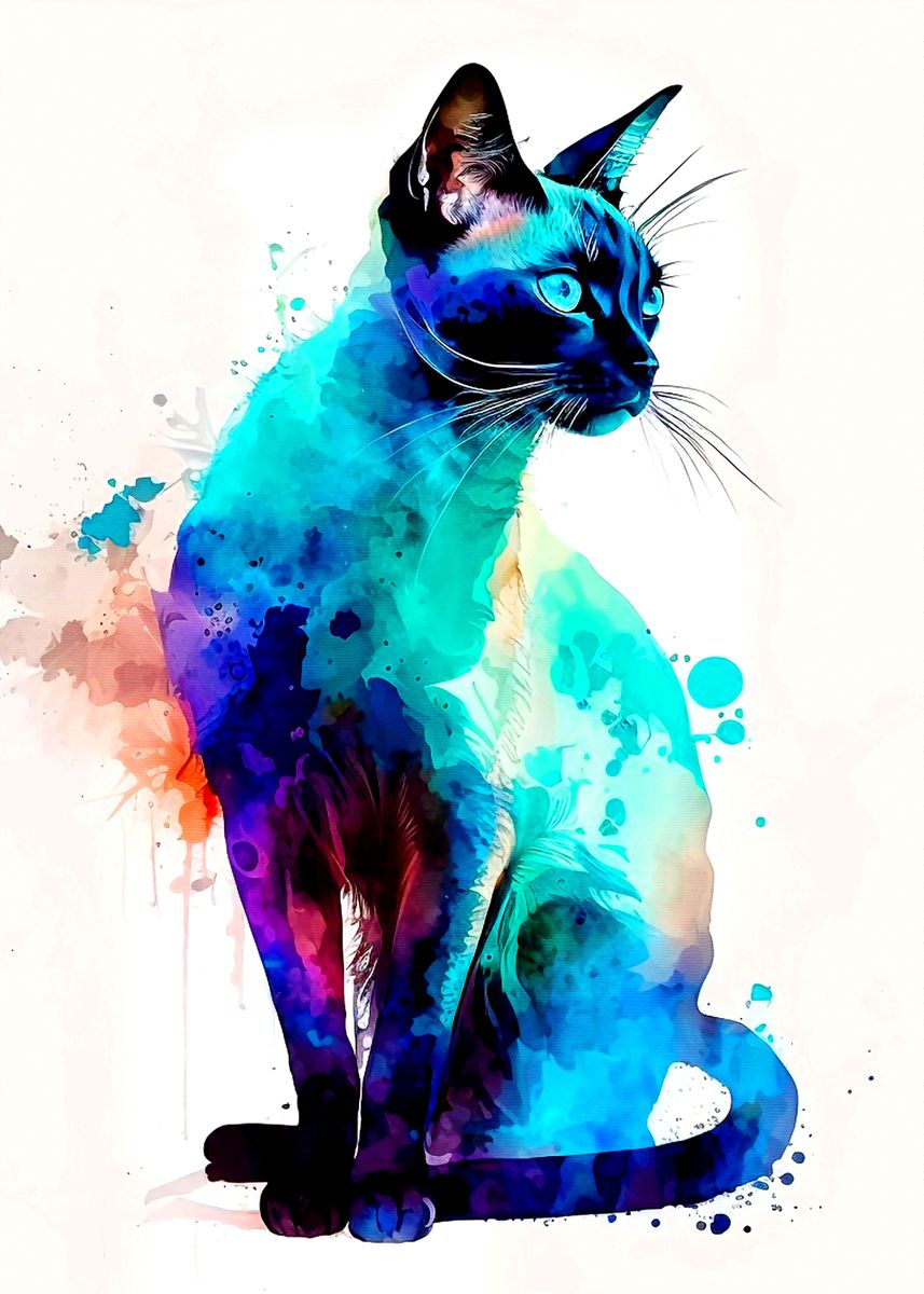 'Cat' Poster, picture, metal print, paint by set more | Displate