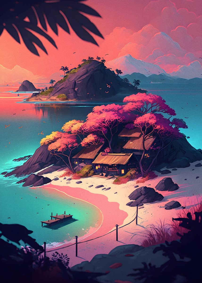 'Beatuful island' Poster, picture, metal print, paint by Muhammad Irsan ...