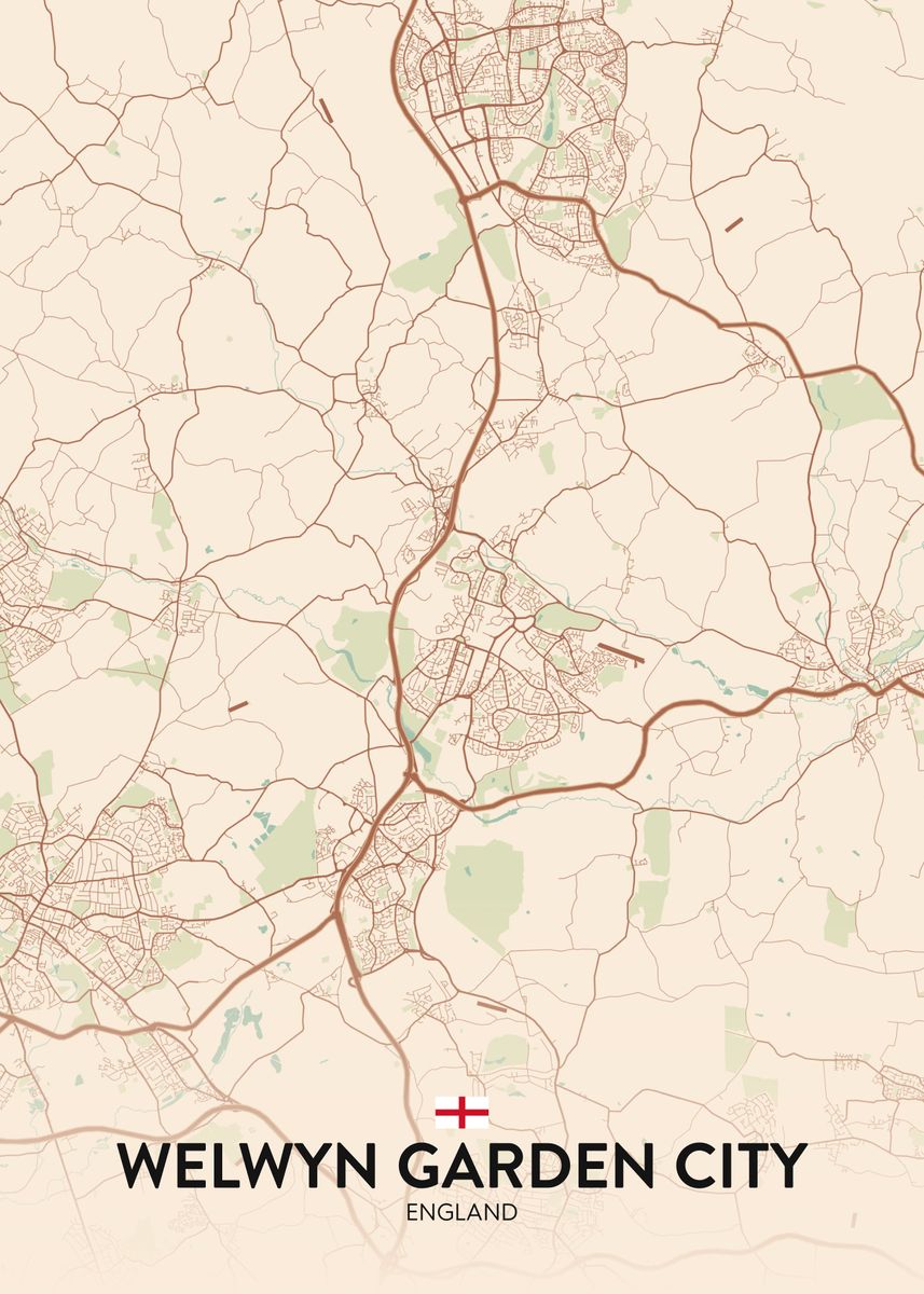 'Welwyn Garden City UK' Poster, picture, metal print, paint by IMR ...