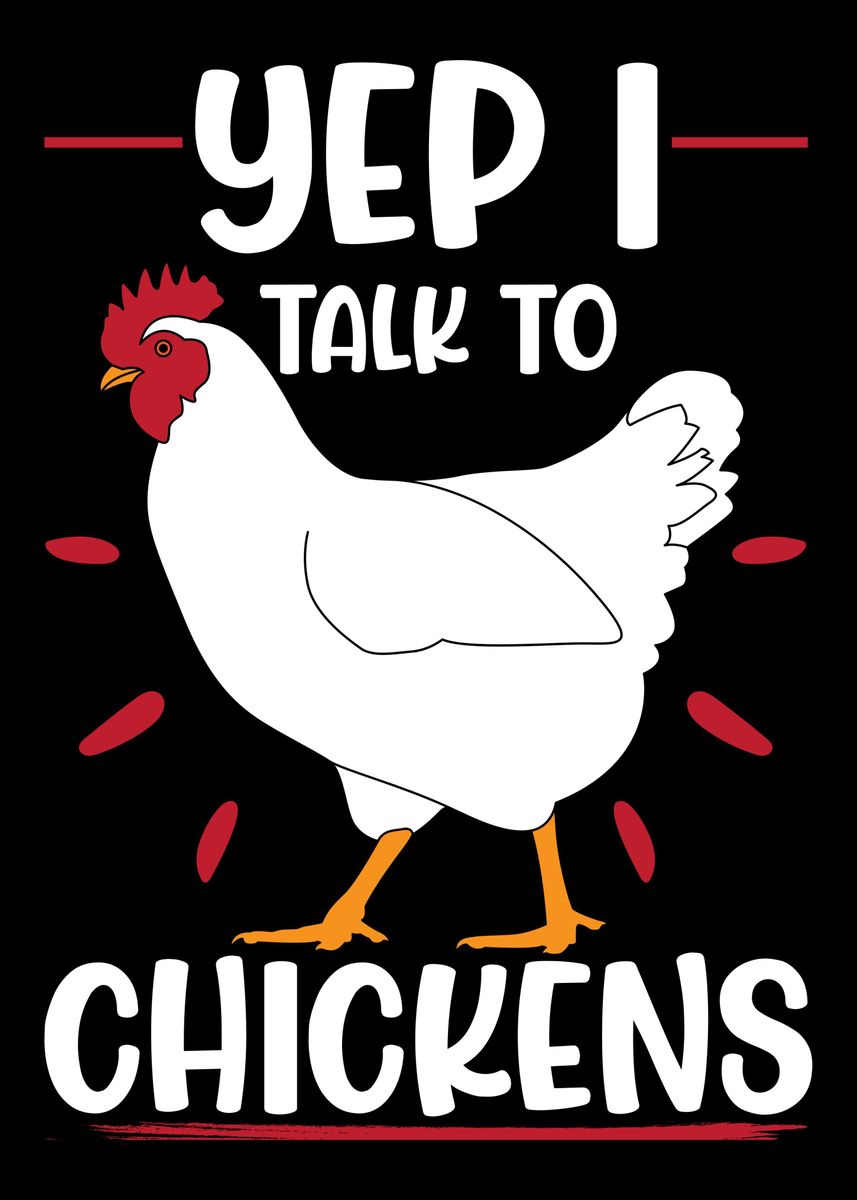 'Chicken Farming Funny' Poster, picture, metal print, paint by ...