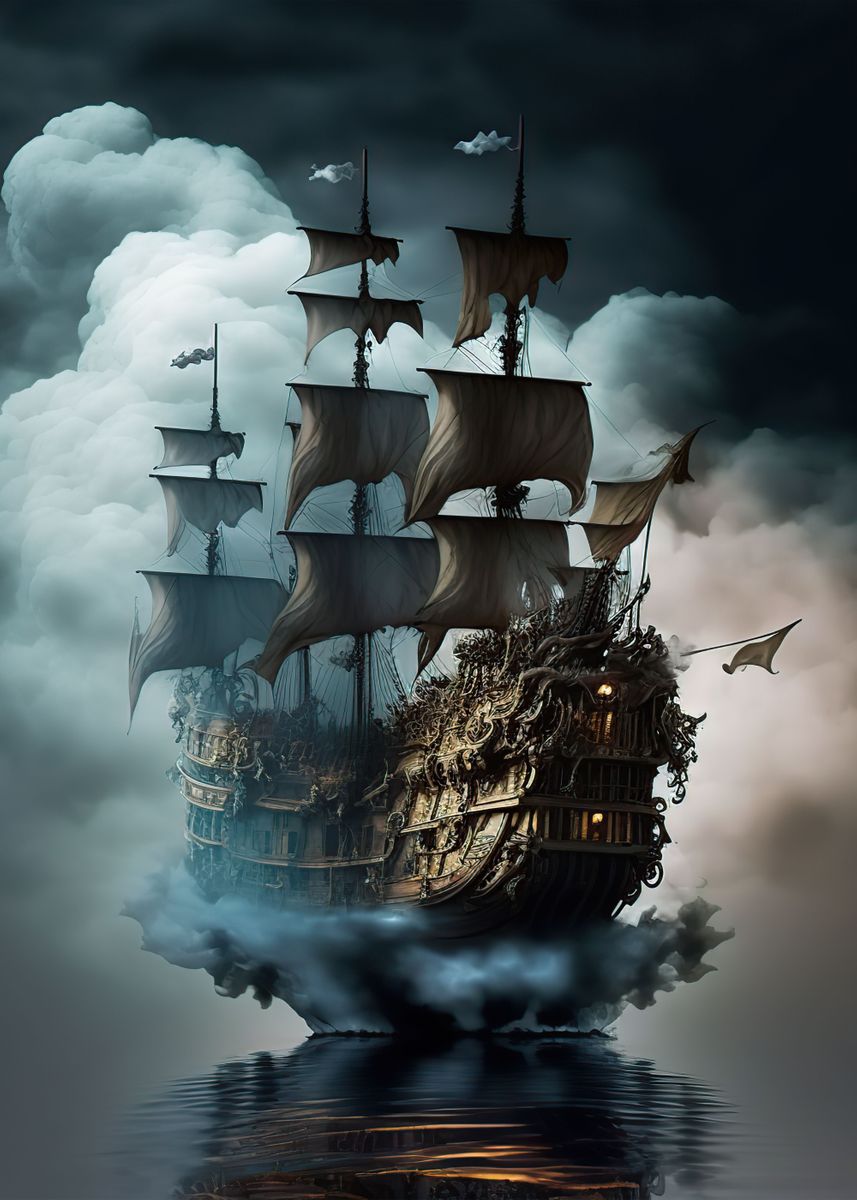 'Pirate ship' Poster, picture, metal print, paint by Atlas Mcguire ...