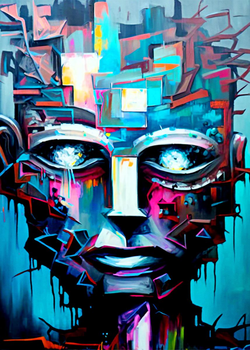 'Abstract Face' Poster, picture, metal print, paint by dnland thane ...