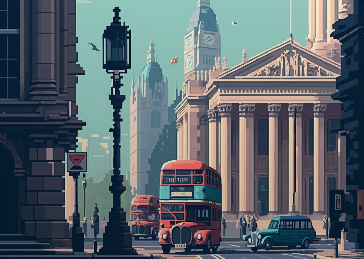 'London Pixel art' Poster by M Art | Displate