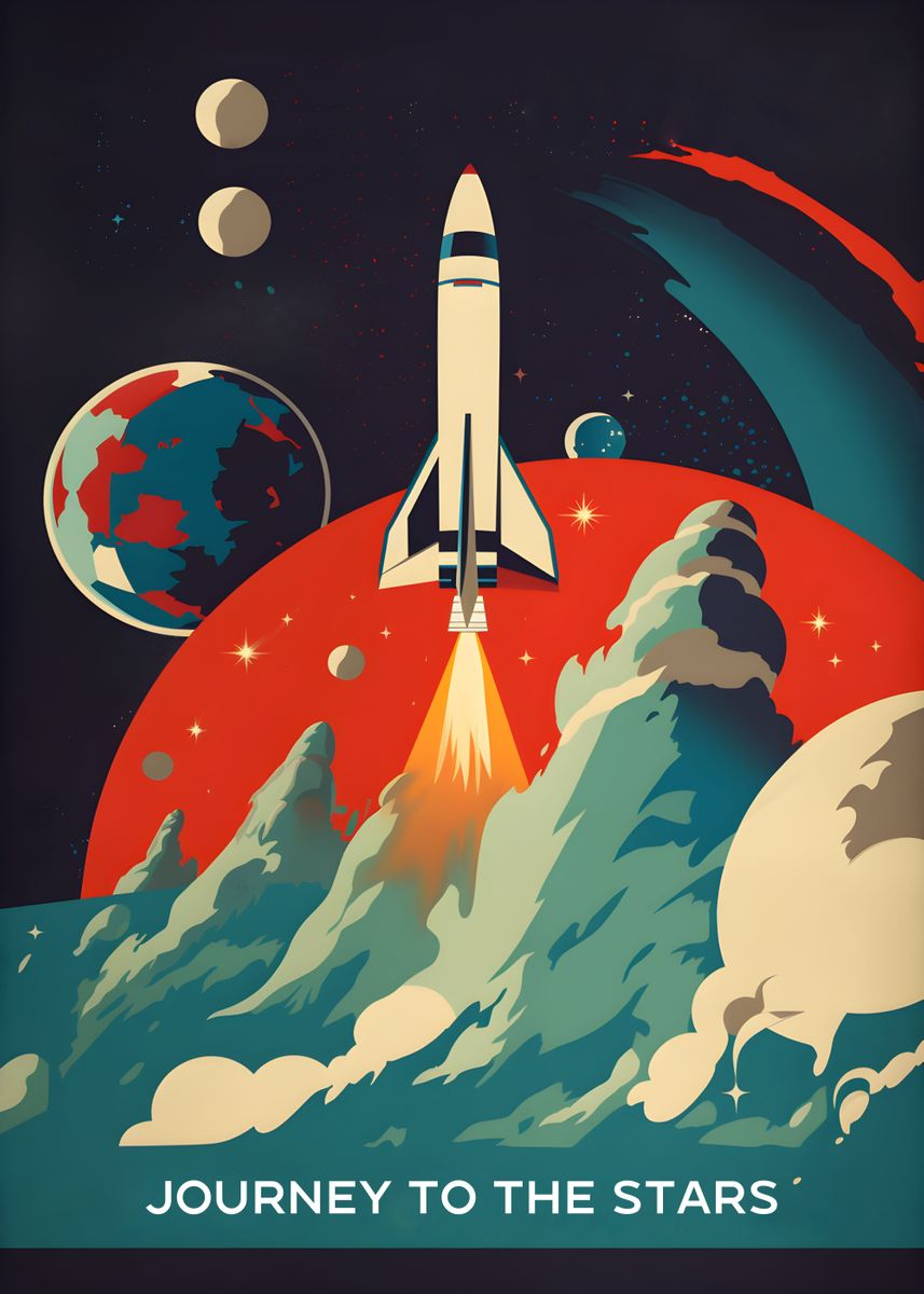 'Journey To The Stars' Poster, picture, metal print, paint by mcmtdesigns | Displate