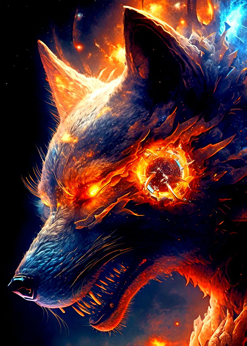 'Wolf' Poster, picture, metal print, paint by Tiker Arts | Displate