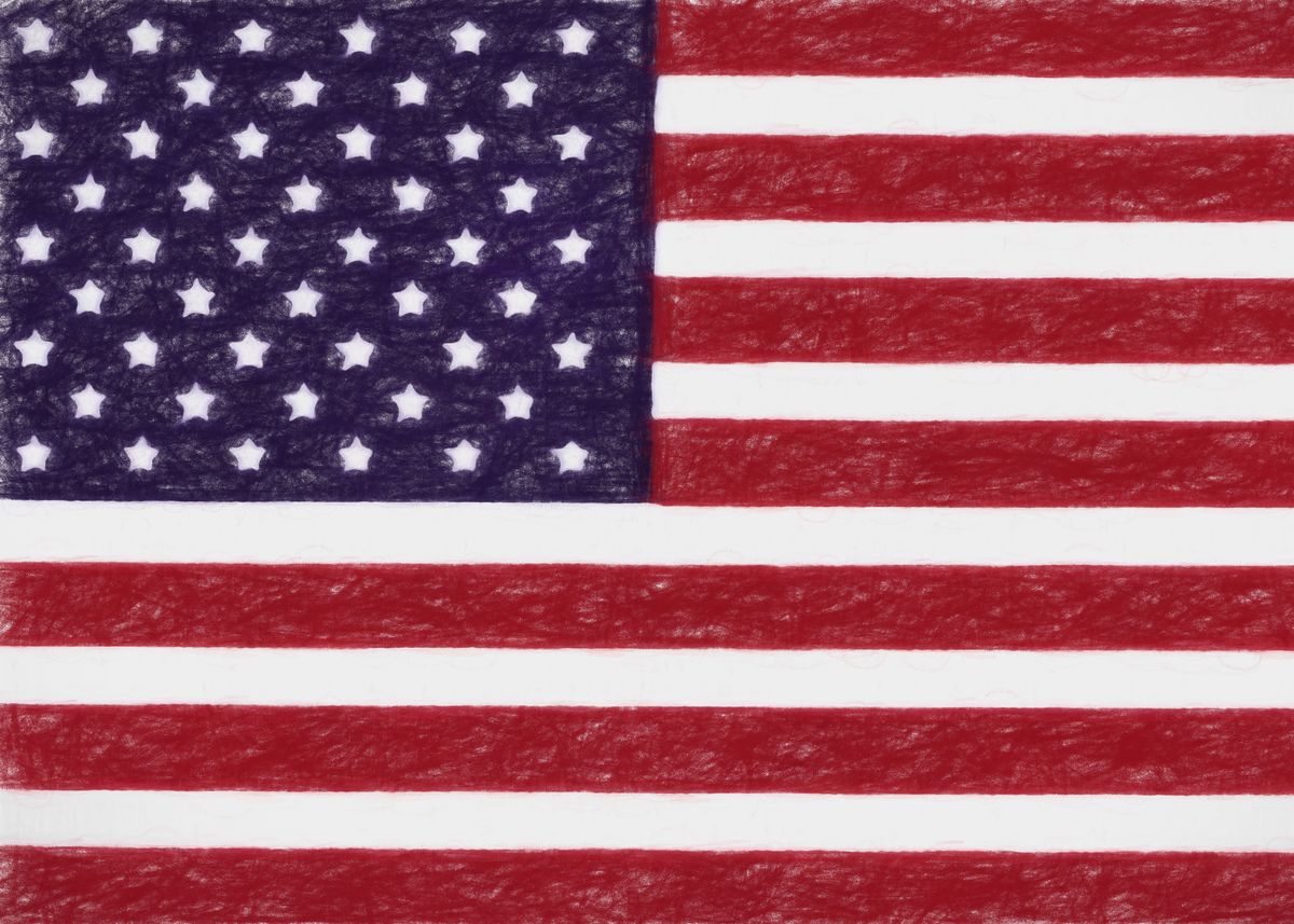 'US Flag in Crayon' Poster by Bruce Stanfield | Displate